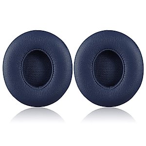 Solo 2/3 Wireless Earpads - JECOBB Replacement Ear Cushion Pads with Protein Leather and Memory Foam for Beats Solo 2.0/3.0 Wireless On Ear Headphones ONLY (Navy Blue)