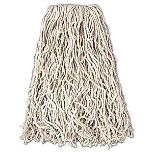 Rubbermaid Commercial V117 Economy Cut-End Cotton Wet Mop Head, 20Oz, 1" Band, White, 12/Carton