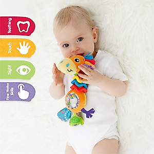 Playgro Bead Buddy Giraffe - Interactive Baby Rattle Toy and Teether for Developmental Fun, Engaging Infant & Toddler Giraffe Toy for 3+ Months - Engaging Newborn Sensory Toys