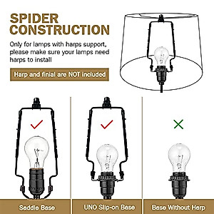 Lamp Shades Set of 2, Drum Lampshades for Table Lamps, Fabric Lamp Shade 9.8" Top x 11.8" Bottom x 7.8" High, Natural Linen Lampshade, Spider Fitter, Easy Assembly Required