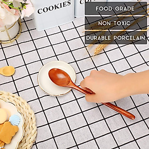 2 Pieces Gold Trim Ceramic Spoon Rest for kitchen,4 Inches Spoon Holder for Stove Top Spatula Holder, Coffee Spoon Rest Cradle, Kitchen Utensils Accessories (White)