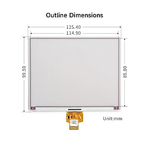 Waveshare 5.65inch Colorful E-Paper E-Ink Raw Display Compatible with Raspberry Pi 4B/3B+/3B/2B/B+/A+/Zero/Zero W/WH/Zero 2W Series Boards 600×448 Pixels ACeP 7-Color Without PCB