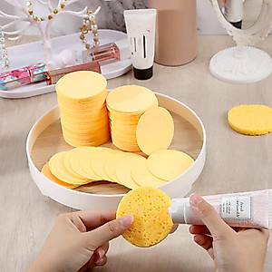 150 Pieces Compressed Facial Sponges Natural Face Sponge Compressed Sponges for Facial Cleansing Gentle Exfoliating Face Exfoliator Sponge Spa for Makeup Removal Massage Disposable Face Cleansing Pads