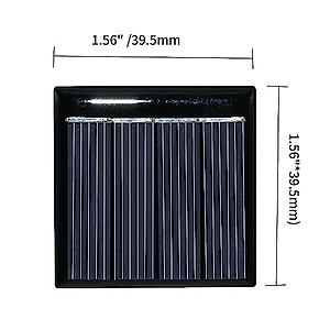 10Pcs Mini Solar Panels for Solar Power, 2V 65mA Mini Solar Panel Kit DIY Electric Toy Photovoltaic Cells Solar Epoxy Cell Charger 1.56"*1.56" (39.5mm*39.5mm)