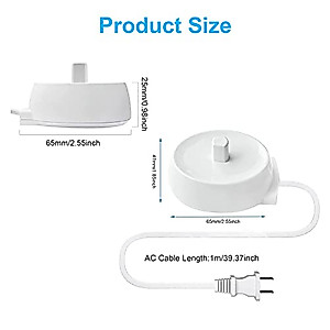 for Braun Oral-B Electric Toothbrush Replacement Charger，for Oral-B Model 3757 Waterproof IPX7 Inductive Charging Adapter,Portable Travel