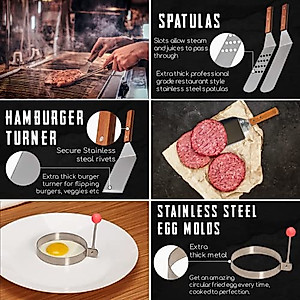 Zen-T - 17 Piece Grill Griddle Tool Kit - Griddle Accessories for Blackstone - Professional Grade Stainless Steel BBQ Tools - Perfect Grilling Utensils for All Your Grilling Needs + Bonus Recipe Ebook