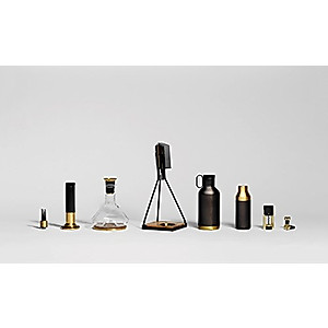 RBT Decanter with Wood Coaster and Micro-Perforated Aerator,Clear