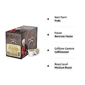 Guy Fieri Flavortown Coffee Pods, Bananas Foster Flavored Coffee, Medium Roast Coffee for Keurig K Cups Machines, Single Serve Coffee Pods, 24 Count