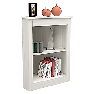 Inval 31.5" 2-Shelf Corner Bookcase, Washed Oak