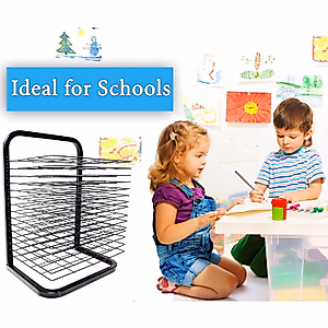 Joymaney Art Drying Rack | Mobile Metal Art Storage Rack with Removable Shelves | Art Organizer for Kids, Art Studio and Tabletop Storage, Craft Room and Desktop (15 Shelves)