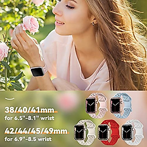 Arctime 5 Pack Soft Silicone Bands Compatible with Apple Watch Band 38mm 40mm 41mm 42mm 44mm 45mm 49mm, Sport Strap Breathable Wristbands for iWatch Ultra Series SE 8 7 6 5 4 3 2 1 Women Men