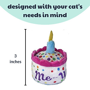 Huxley & Kent Cat Toy | Mewow Cake | Birthday Strong Catnip Filled Cat Toy | Soft Plush Kitty Toy with Catnip and Crinkle | Kittybelles
