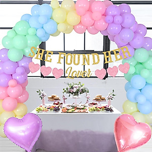 Sursurprise She Found Her Lover Banner Pastel Balloon Garland Kit for Bachelorette Party Decorations Bridal Shower Engagement Wedding Supplies