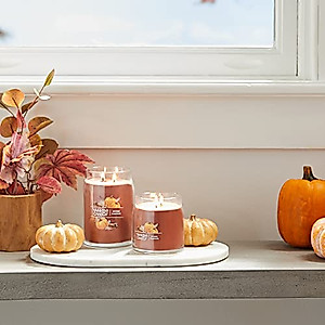 Yankee Candle Spiced Pumpkin Scented, Signature 20oz Large Jar 2-Wick Candle, Over 60 Hours of Burn Time