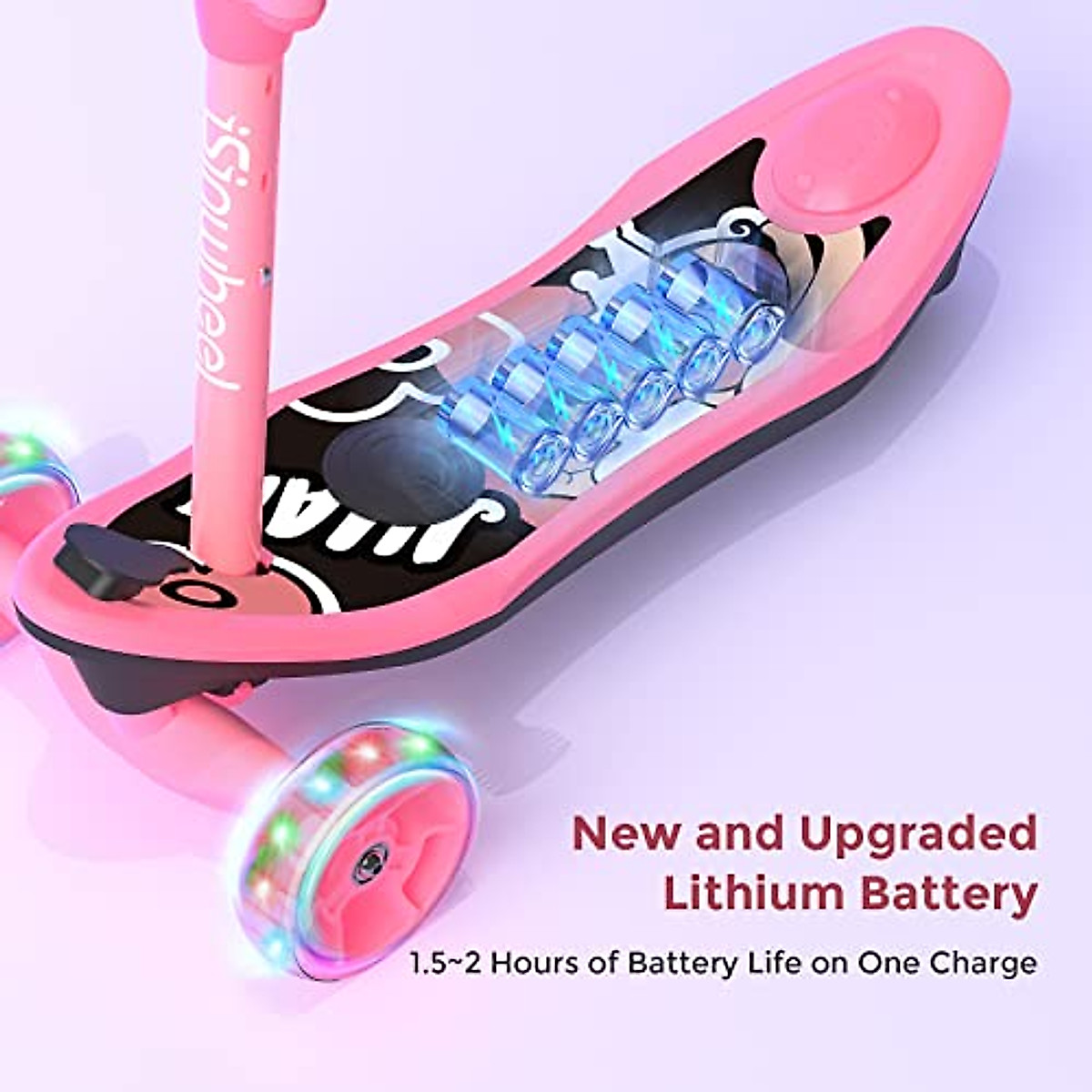 isinwheel Mini Electric Scooter for Kids Ages 3-12, 3-Wheel Electric Scooter for Toddler Boys/Girls, Electric Kick Scooter for Kids with Long Battery Life, Flashing LED Wheels, 3 Adjustable Height