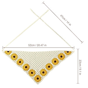 HAIMEIKANG Floral Crochet Hair Bandanas Headscarf 2 PCS Women Hair Scarf Daisy Headband Vintage Head Kerchief for Girls(Yellow+Black)