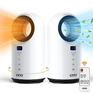 iDOO Electric Space Heater for Indoor Use with Remote, Portable PTC Ceramic Heaters for Bedroom, 1500W Fast Heating for Large Room/Office, Safe & Quiet for Home, 12H Timer, Oscillation, LED Display