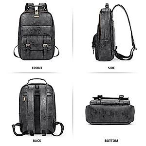 CHOLISS Laptop Backpack for Women&Men,15.6" Computer Backpack,Vintage Leather Travel Work College Bag Durable Daypack