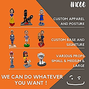 INCOOSTORE 6" Full Custom Bobblehead Figurine Personalized Gifts for Boy Friend Car Bobble Head Figure Handmade Gift for Bestfriend