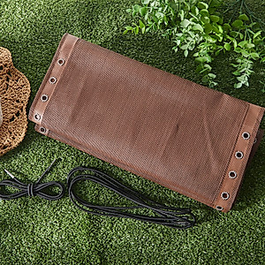 Queekay 2 Pcs Gravity Chair Replacement Fabric with 8 Bungee Cord Lounge Chair Cloth Mesh Patio Chair Repair Kit for Patio Recliner Outdoor Lawn Pool Beach Sling Chair(Brown, 63" x 17")