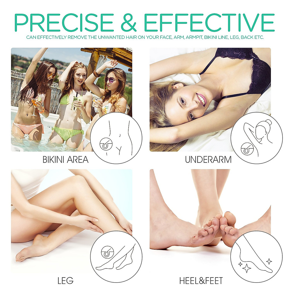 VOYOR Hair Removal for Women Facial Epilator Electric Razor Cordless Callus Remover 3-in-1 Hair Remover Set Rechargeable Lady Shaver BM310-NEW