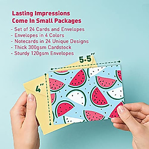S&O Blank Cards for All Occasions in One Box Set - Blank Notecards with Envelopes for Handwritten Messages - All Occasion Cards Assortment Box with Envelopes - 24 Vibrant Notecards and Envelopes Set