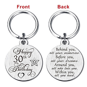 Laluminter 30 Years Old Birthday Gifts for Women Men - Happy 30th Birthday Bday Decorations Keychain Presents for Him Her