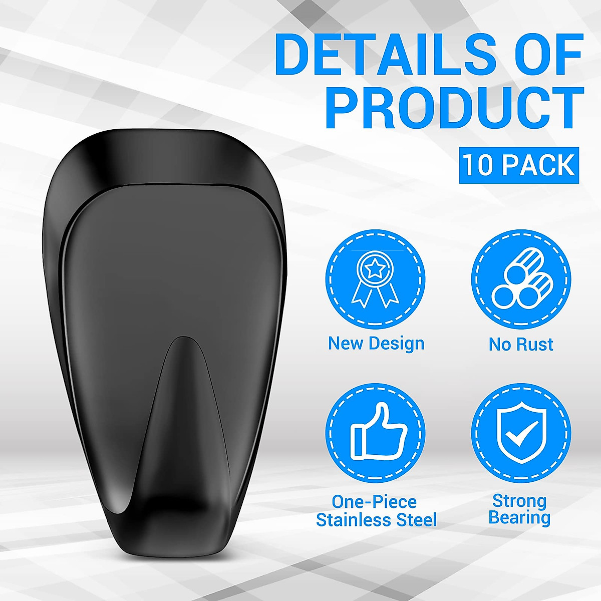 Fabric Panel Wall Hooks Cubicle Wall Hooks Cubicle Clips Cubicle Coat Hook Cubicle Picture Hangers for 40 Lbs Office Home Kitchen Room Board Hanging Supplies(Black,10 Pieces)