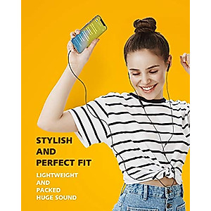 PALOVUE iPhone Headphones Earbuds Earphones wtih Lightning Connector Apple MFi Certified Compatible iPhone 14 13 12 11 Pro Max iPhone X XS XR iPhone 8 7 Plus with Microphone Controller SweetFlow Black