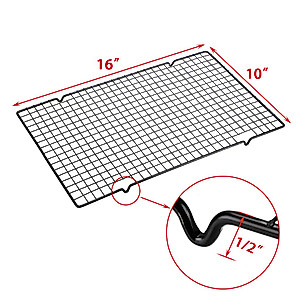 OwnMy Set of 2 Baking Cooling Rack, 10” x 16” Non-Stick Heavy Duty Wire Oven Safe Cooling Rack for Roasting and Baking