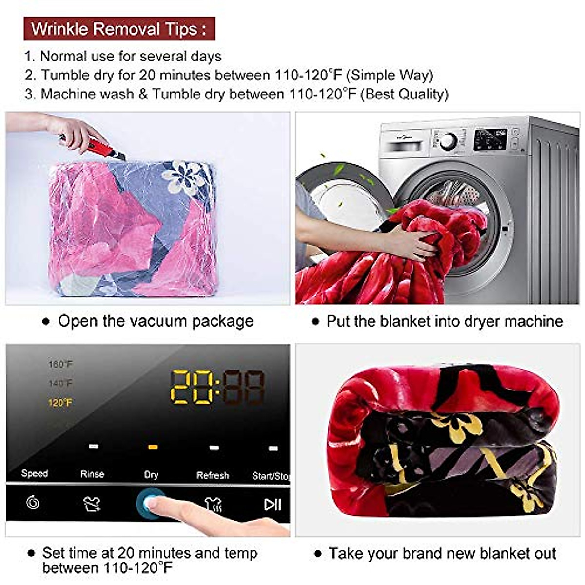 JYK Soft Blanket Heavy Korean Mink Blanket, 5 LB Fleece Blanket - 2 Ply Reversible 520GSM Silky Soft Plush Warm Blanket for Autumn Winter (Queen, Peony/Peony)