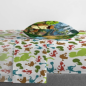 Jay Franco Gigantosaurus 4 Piece Toddler Bed Set – Bed Set Includes Toddler Size Comforter & Sheet Set - Bedding Features Dinosaur Rocky, Bill, Tiny, & Mazu (Official Gigantosaurus Product)