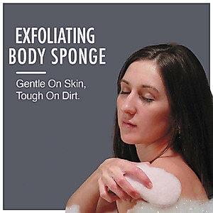 HartFelt Bath Sponge | Soft Exfoliating Body Sponge for Dead Skin | Chemical-Free bath scrubber for body | Cleanses Skin from Dirt & Excess Oil | Made in USA - 1 Count