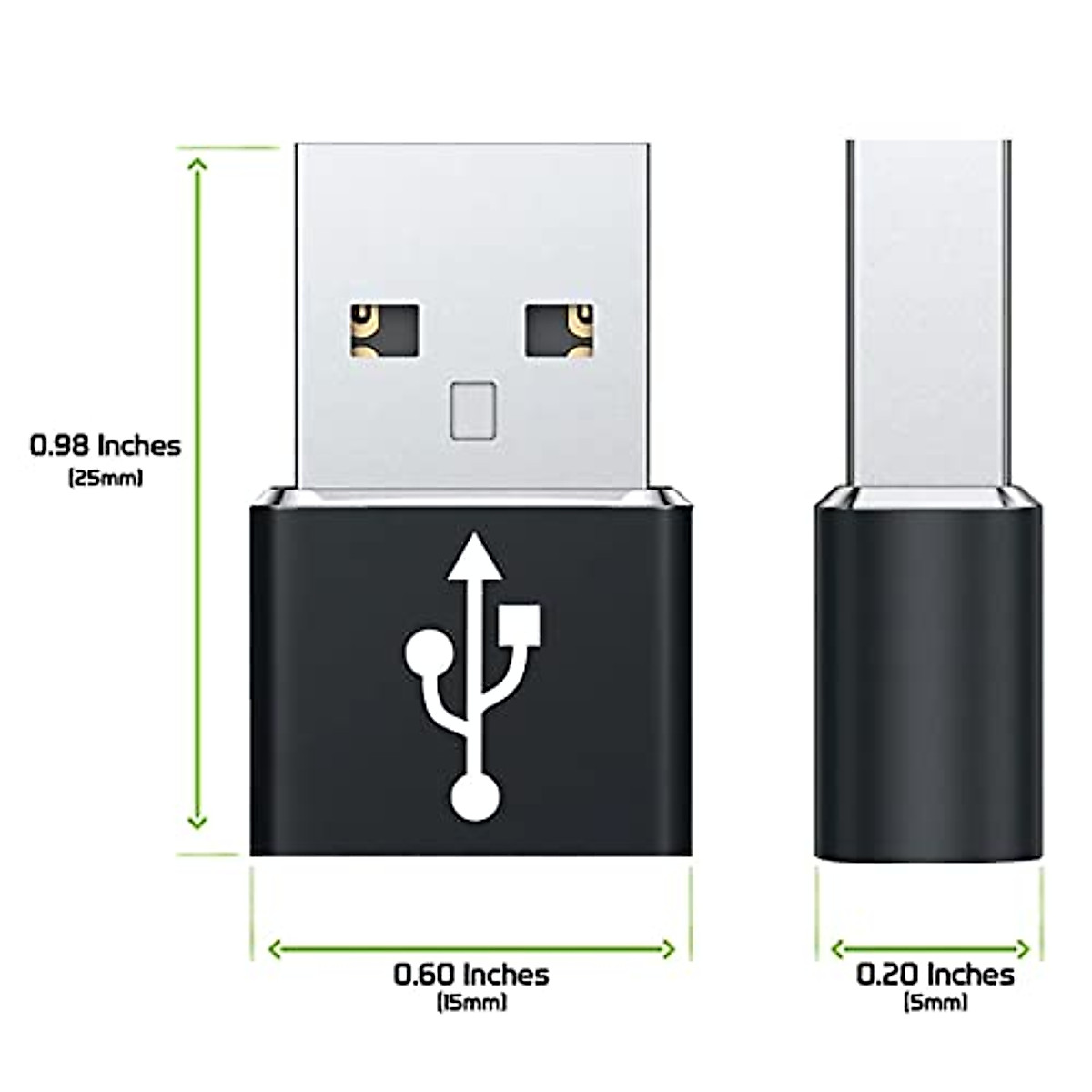 USB-C Female to USB Male Quick Adapter Compatible with Your Microsoft Surface Duo 2 for Charger, sync, OTG Devices Like Keyboard, Mouse, Zip, Gamepad, pd(2pack)