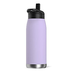 Hydrapeak Flow 32oz Insulated Water Bottle with Straw Lid, Waterbottle, Metal Water Bottle, Insulated Stainless Steel Water Bottles, BPA-Free & Leak-Proof, Straw and Handle (Lavender)