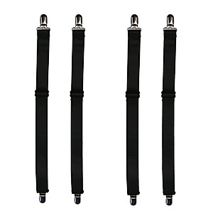 color river Shirt Stays For Men,Elastic I Shape Adjustable Uniform Locking Clamp Braces Premium shirt tuckers for men, Black (D-I)