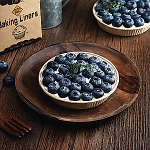 Bake Choice 50pcs Paper Mini Tart Pans for Baking, mini pie tins 4Inch Mini Pie Pans, Non-stick, Unbleached, Disposable Quiche Baking Dish,Oven safe, Microwave safe