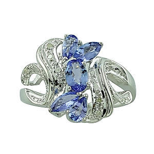 Carillon Tanzanite Oval Shape 6X4MM Natural Earth Mined Gemstone 925 Sterling Silver Ring Unique Jewelry for Women & Men