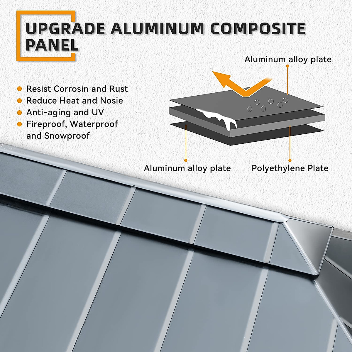 EROMMY 12'x20' Gazebo Double Aluminum Composite Roof Permanent Pavilion Gazebo Outdoor Hardtop Aluminum Frame Canopy with Curtains and Netting for Backyard Patio Lawn Garden