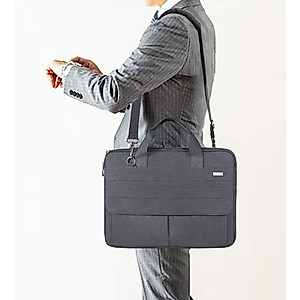 LANDICI Laptop Bag Carrying Case 13-14 inch with Shoulder Strap, Slim Waterproof Computer Sleeve Compatible with MacBook Air 13/13.3 M1 M2, MacBook Pro 13/14, Chromebook 14, Grey