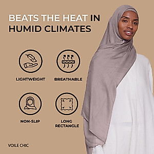 VOILE CHIC Breathable Modal Hijab Scarf for Women - Premium Lightweight Head Scarf Wrap - Etherea