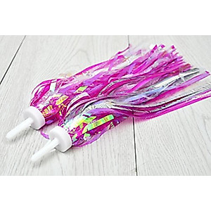 XINGZI 1Pair Hot Pink 19cm/7.5inch Dazzle Tassels Children Bicycle Handlebar Streamers Scooter Fringe Bike Baby Carrier Handle Deocration Accessories for Kids Cycling Lovers