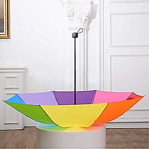 Tinsow 8 Rib Rainbow Umbrella Portable LGBT Pride Umbrella Collapsible, Compact and Durable, Lightweight and Cute Travel Rainbow Umbrella For June Pride Month