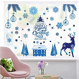 DmHirmg Christmas Window Clings,Christmas Snowflakes Window Clings Decals, Christmas Window Stickers Snowflake Window Clings Decals for Christmas Decorations(9 Pack)