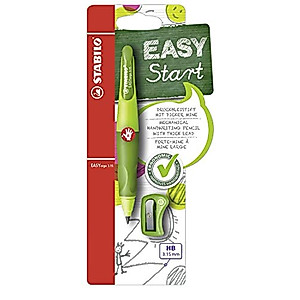 Handwriting Pencil - STABILO EASYergo 3.15 - Right Handed - Light Green/Dark Green + Sharpener