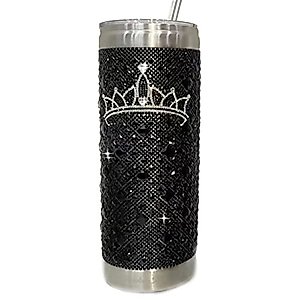 Jacqueline Kent JKT104.BK Crowned Jewel Collection Tumbler Black 20 Ounces