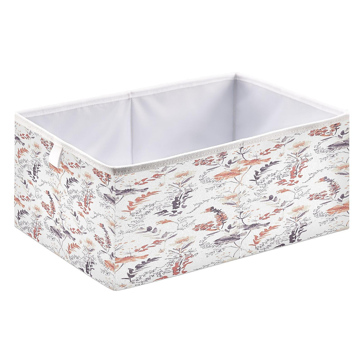 Kigai Vintage Flower Leaves Cube Storage Bins - 11x11x11 In Large Foldable Storage Basket Fabric Storage Baskes Organizer for Toys, Books, Shelves, Closet, Home Decor