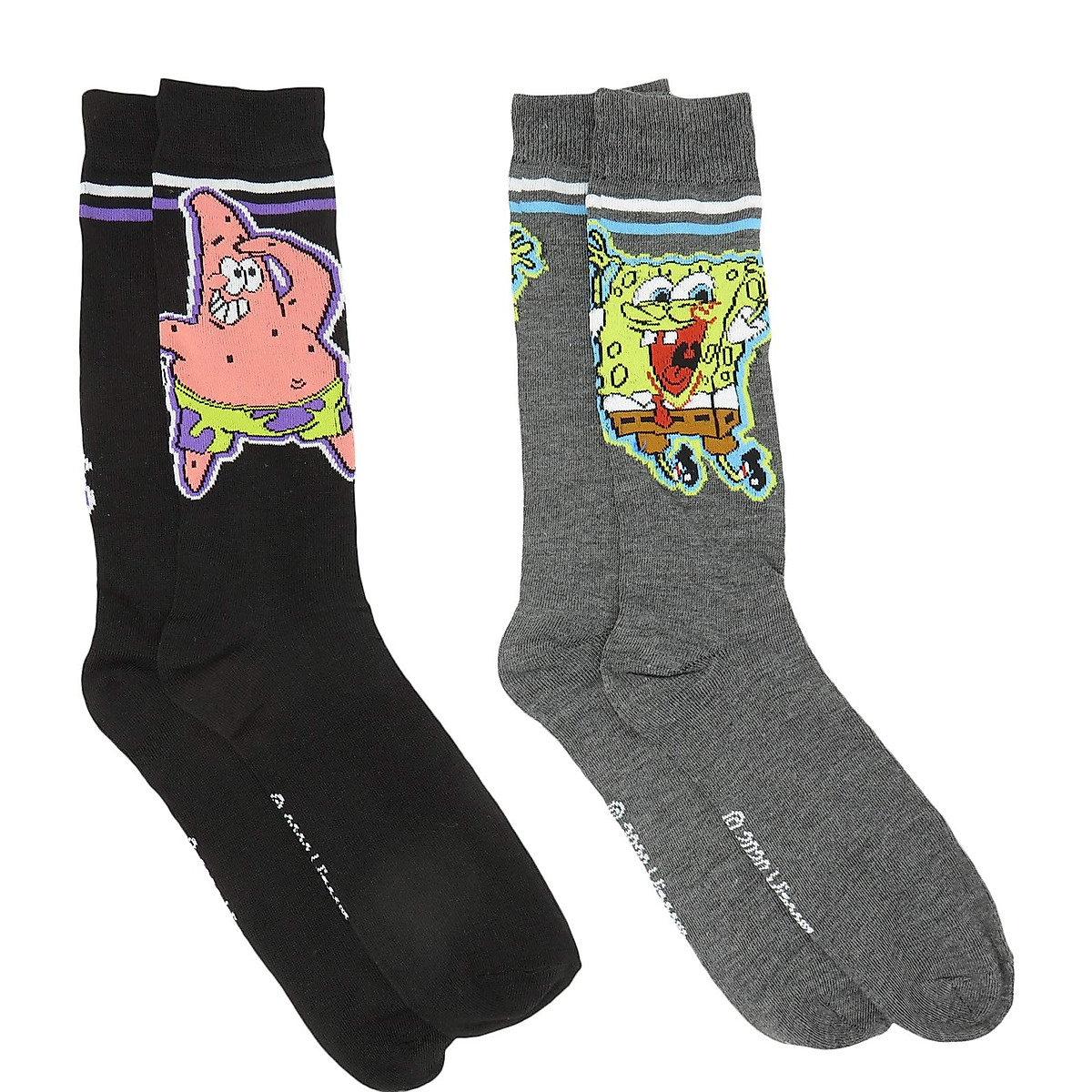Hyp Spongebob Squarepants and Patrick Salute Men's Crew Socks 2 Pair Pack