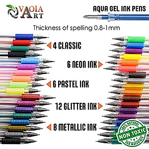 VaOlA ART 36 Gel Pens Set for Creative Drawing and Coloring