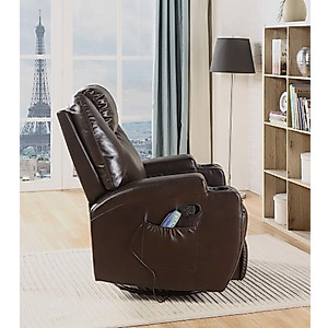 ACME Recliner with Massage, Brown PU